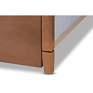 Baxton Studio Toveli Vintage French Inspired Ash Wanut Finished Wood and Synthetic Rattan Daybed with Trundle