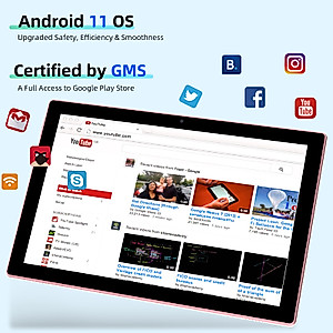 2 in 1 Tablet with Keyboard Case Mouse Stylus Pen Film, 10 inch Tablet Android 11.0 Tablets PC Set, 4GB RAM+64GB ROM Tableta Computer 10.1" IPS Screen 8MP Dual Camera WiFi BT Google Play Tab Pink/Girl