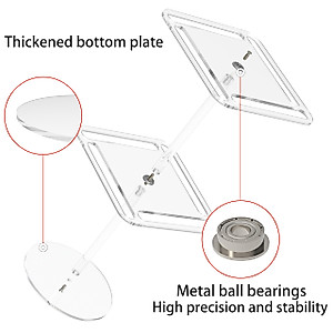 LoengMax 360° Rotating Acrylic Sunglasses & Eyeglasses Display Rack - Double-Tier Clear Tabletop Organizer for Eyewear