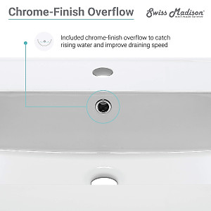 Swiss Madison Well Made Forever SM-VT328 Voltaire Vanity Top Sink, Glossy White