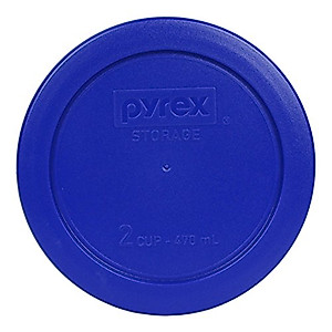 Pyrex 7200-PC 2 Cup Cadet Blue Round Plastic Food Storage Lid - 4 Pack