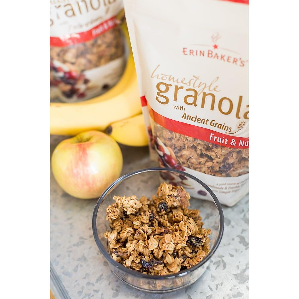 Erin Baker's Homestyle Granola, Fruit & Nut, Ancient Grains, Vegan, Non-GMO, Cereal, 12 Ounce (Pack of 6)