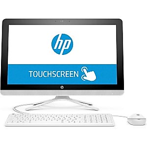HP 2018 Newest All-in-One 21.5" Full HD IPS Touchscreen Desktop PC, Intel Pentium J3710 Quad-Core Processor 4GB RAM 1TB HDD HDMI DVD WiFi Webcam Keyboard + Mouse Windows 10 - Snow White