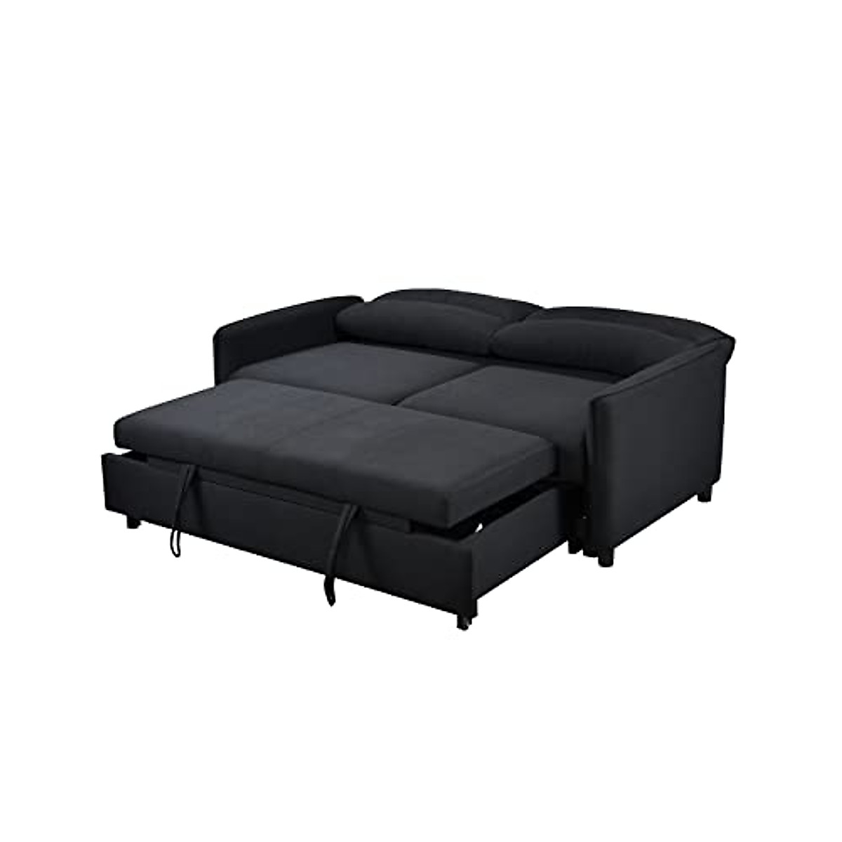 Eafurn Convertible Futon Loveseat, Black Queen Size