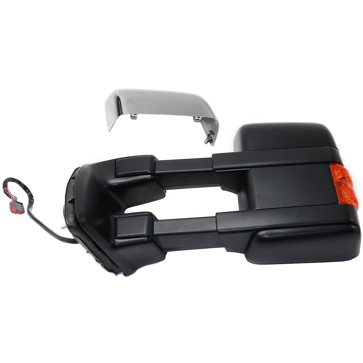Kool Vue Driver Side Power Heated Towing Mirror for Ford F-250 F-350 Super Duty 2010-2016 Power Fold With Signal Light & Memory; Without Blind Spot Monitor Auto Extend with 2 Caps