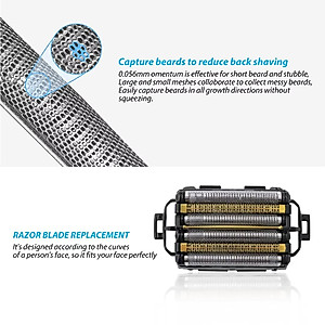 Superior Arc6 6-Blade Shaver, WES9600P Electric Razor Replacement Outer Foil for Panasonic ES-LS9A-K and ES-LS8A-K