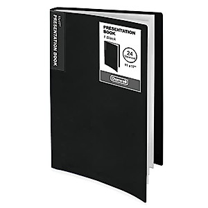 Dunwell 11x17 Binder with Sleeves - (Black), Art Portfolio Folder 11 x 17, Large Folder with Clear Sheet Protectors, 24-Pocket Displays 48 Pages 17x11 Posters, Kids Artwork Organizer, Archival Quality