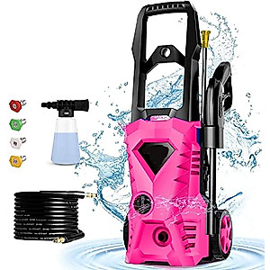 WHOLESUN 3000PSI Pressure Washer Electric 1.8GPM 1600W High Power Washer Machine with Spray Gun & 5 Nozzles (Yellow)