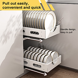 DINVES Pull Out Drawers for Kitchen Cabinets, Slide Out Metal Drawer Shelf, Pull Out Cabinet Organizer, Under Sink Organizers in Kitchen, Pantry, Bathroom