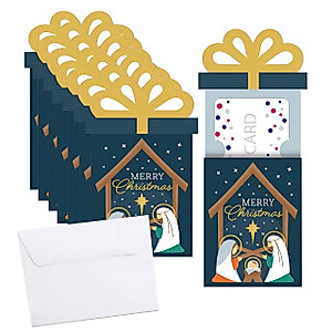 Big Dot of Happiness Holy Nativity - Manger Scene Religious Christmas Money and Gift Card Sleeves - Nifty Gifty Card Holders - Set of 8