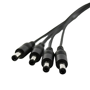 UpperFu 2pcs CCTV DC Power Splitter Cable 5.5mm x 2.5mm Female Jack to 4 Male Splitter Connector Cable 5.5mm x 2.5mm Adapter for LED Strip Surveillance Camera Security Camera