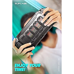 SUPCASE Unicorn Beetle Forma Series Case for Nintendo Switch OLED Model (2021), Rugged Slim Protective Case with Dustproof Front Cover & 5 Game Card Storage Slots (Black)