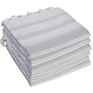 (Set of 6) XXL Turkish Cotton Bath Beach Hammam Towel Peshtemal Throw Fouta Blanket Set