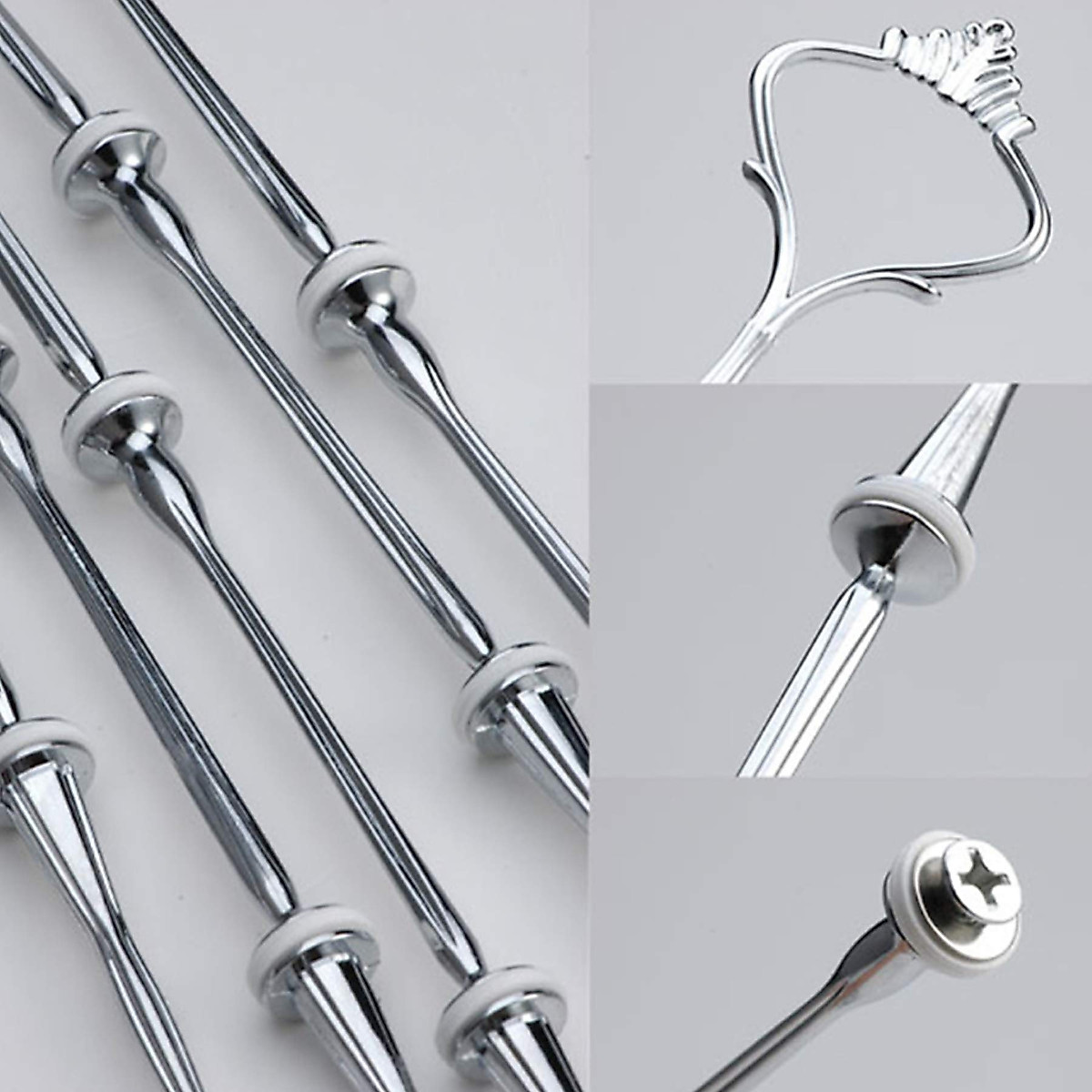 Happy Will 5 Sets 3 Tier Crown Cake Stand Fruit Cake Plate Handle Fitting Hardware Rod Stand Holder with Stylus Silver (Plates Not Include)