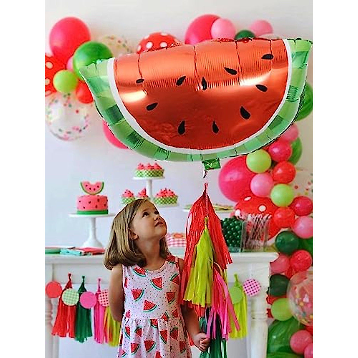 Watermelon Balloons Party Decorations Kit -110pcs Red Pink Green Polka Dot Balloons Watermelon Balloons for Birthday Party,Wedding Baby Shower, Summer One in a Melon Party Decorations