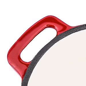 Flavehc Mini Cocotte 8 oz Mini Dutch Oven 0.25 qt. Cast Iron Garlic Roaster for Oven Garlic Confit Pot Ramekins with Lids Oven Safe Set of 4, Red