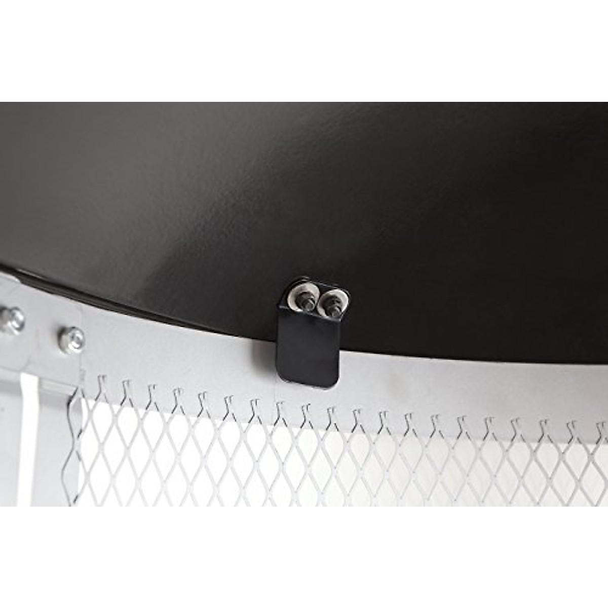 Fire Sense 01471 Fire Pit Bessemer Rolling Patio Fireplace Wooden Bonfire Porcelain Enamel Wood Burning with Wheels & Handle Grip for Outdoor Entertaining - Black & Silver - 28"