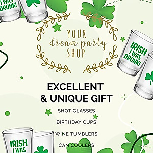 Your Dream Party Shop Irish I was Drunk - St Patrick's Day Shot Glasses - 1.75oz Green St Patty's Day Shot Glasses, Set of 12 St. Patrick Day Drinking Glasses, Irish Gifts Shot Glasses