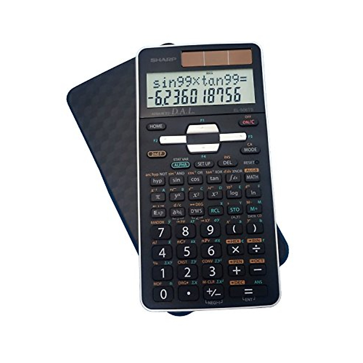 Sharp EL-506TSBBW 12-Digit Engineering/Scientific Calculator with Protective Hard Cover, Battery and Solar Hybrid Powered LCD Display, Great for Students and Professionals, Black