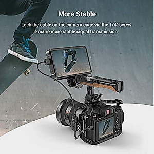 SMALLRIG Ultra-Slim 4K HDMI Adapter Cable, Female HDMI Type A to Male Micro-HDMI Type D, 4K@60HZ, for Sony A7R IV A7RIII A7III A7II A7RII / for Fujifilm X-T2 X-T3 - 3021