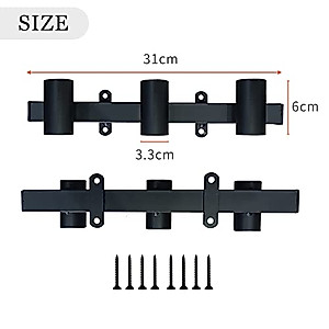 OFILLES 2 Pcs Black 3 Bottle Wall Mounted Wine Racks, Wall Wine Bottle Holder, Hanging Wine Organizer Rack for Wine Bottle