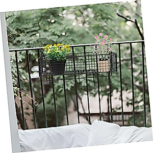 Cabilock 1 Set Bathroom Storage Rack Wire Shelves Wall Mounted Wire Storage Rack Hanging Storage Shelves Flowerpot Shelf Grid Storage Baskets Food Display Rack Hole-Free Storage Rack Black