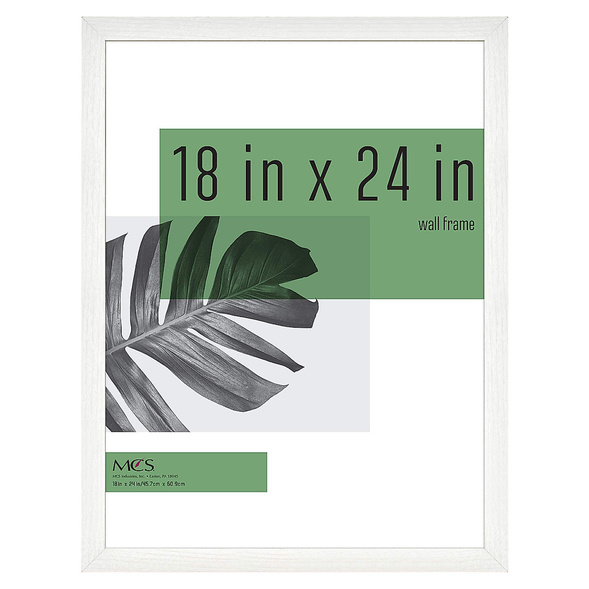 MCS Studio Gallery 18x24 Poster Frame White Woodgrain, Vertical & Horizontal Wall Hanging Large Picture Frame for Photos, Posters & Art Prints (1-Pack)