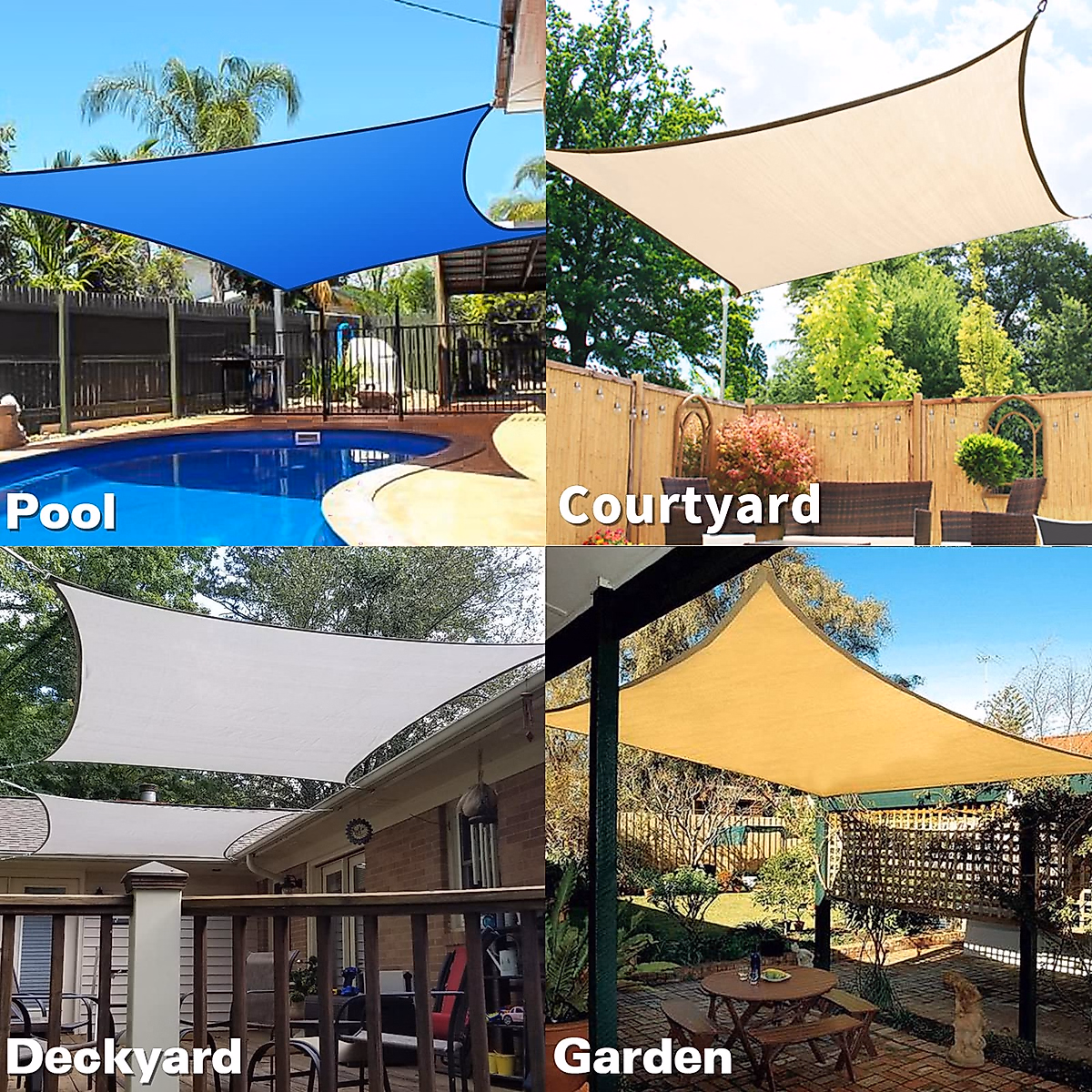 KANAGAWA Sun Shade Sail 20'X26' Rust Red Oversize Rectangle UV Block Canopy Awning Shelter Fabric Cloth Screen with Shade Sail Hardware Kit for Outdoor Patio Garden Backyard