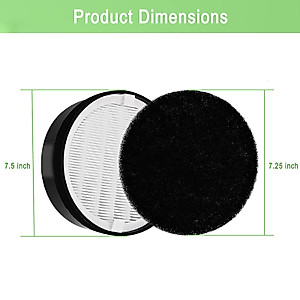 2 Pack LV-H132 Replacement Filter Compatible for LEVOIT LV-H132 Air Purifier LV-H132-RF, H13 True HEPA Filter, Activated Carbon Filter, Replace Part LV-H132-RF