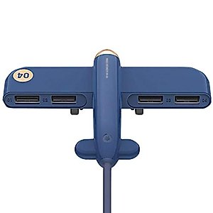 WJCCY USB Splitter One for Four Docking Hub， USB 2.0 Expander 4-Port Data Hub Multi-Function Extender (Color : Blue)