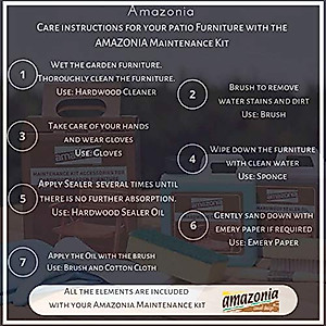 Kevin Amazonia Murano 4-Piece Patio Seating Se SC KINGS4DEEP_KH | Eucalyptus Wood | Ideal for Outdoors and Poolside, 118Lx42Wx36H, Khaki