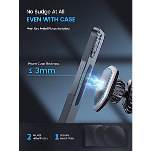 TRUDIN Magnetic Phone Holder for Car 2022 Upgraded,【Ultra Sturdy Vent Hook】 Hands-Free Car Phone Holder Mount【Sharp Turns & Bumpy Roads Friendly】 Compatible with iPhone, Samsung, All Smartphones