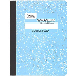 Mead Composition Book, 6 Pack of Cute Notebooks, College Ruled paper, Hard Cover 100 sheets (200 Pages) , Pastel Color Notebook,