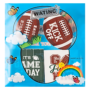 WATINC 4PCS Fall Football Tiered Tray Decor, Rugby It’s Game Day Wooden Centerpiece Sign, Football Themed Birthday Party Decoration Supplies, Rustic Farmhouse Table Décor for Home Kitchen Season Favor