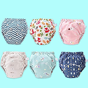 2pcs Breathable Cloth Bag Cotton Washable Nappy Leak Proof Cloth Diaper - Size S(1pc Green Flower, 1pc Fox)