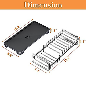 Small Dish Drying Rack, Aluminum Dish Rack with Utensil Holder, Anti-rust Dish Racks for Kitchen Counter Multifunctional Dish Drainer with Drainboard, Drying Rack for Dishes, Knives, Spoons, and Forks