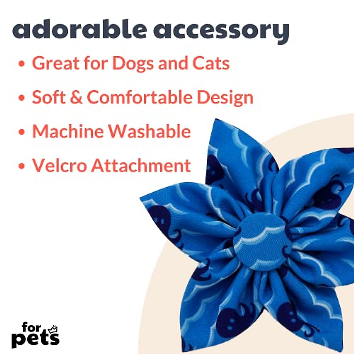 H&K Pet Pinwheel | Octopus Garden (Large) | Velcro Collar Accessory for Dogs/Cats | Fun Pet Pinwheel Collar Attachment | Cute, Comfortable Pet Accessory