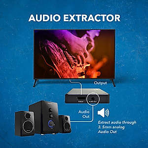 OREI Ultra HD HDMI 4 x 1 Switcher 18G Audio Extractor IR Remote - Supports Upto 4K @ 60Hz - (4 Input, 1 Output) Switch, Hub, Port for Cable, HD TV, Laptop, MacBook & More (UHD-401)