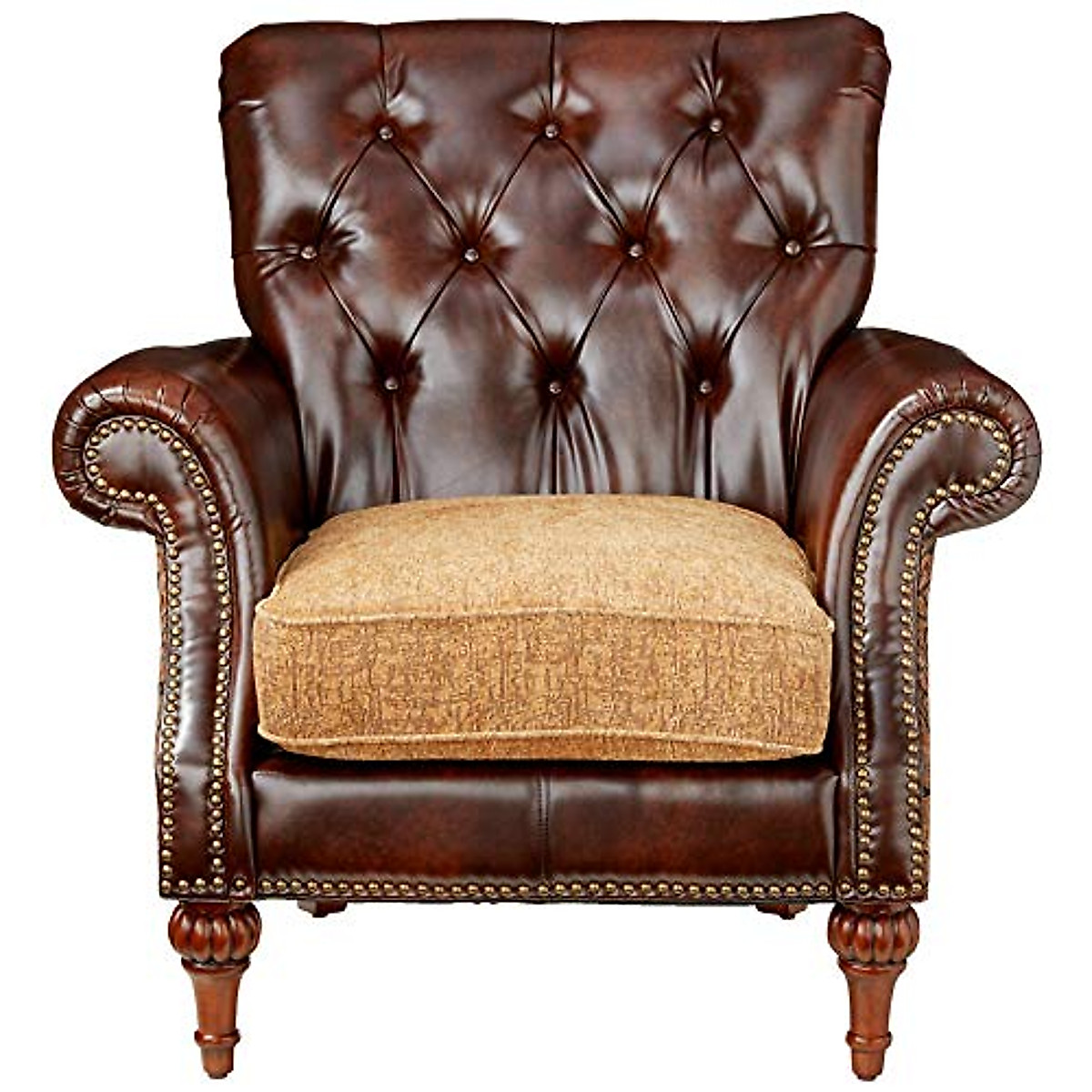 ACME AC-0 Sofa, 2Tone Brown PU & Chenille