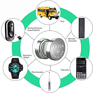 50PCS AG5 Button Cell Battery,LR754 393A SR48 AG5 Alkailine Coin Batteries for Misfit Ray, Laser Bore Sight, Hearing Aid, Fitness Tracker,Watch,AR Light,Digital Callipers