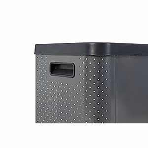 Rubbermaid Commercial Products Elevate Container, 3-Sided Decorative Metal Trash Can or Cover for Mixed Recycling, 23 Gallon, Dark Gray