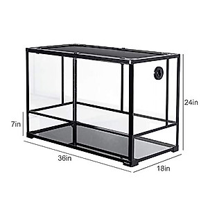 REPTI ZOO 67 Gallon Reptile Terrarium Reptile Large Glass Tank 2 in 1 Side TOP Screens Crested Gecko Tank Double Hinge Door Tortoise Tank Reptile Terrarium Lizard Tank Tree Frog Terrarium