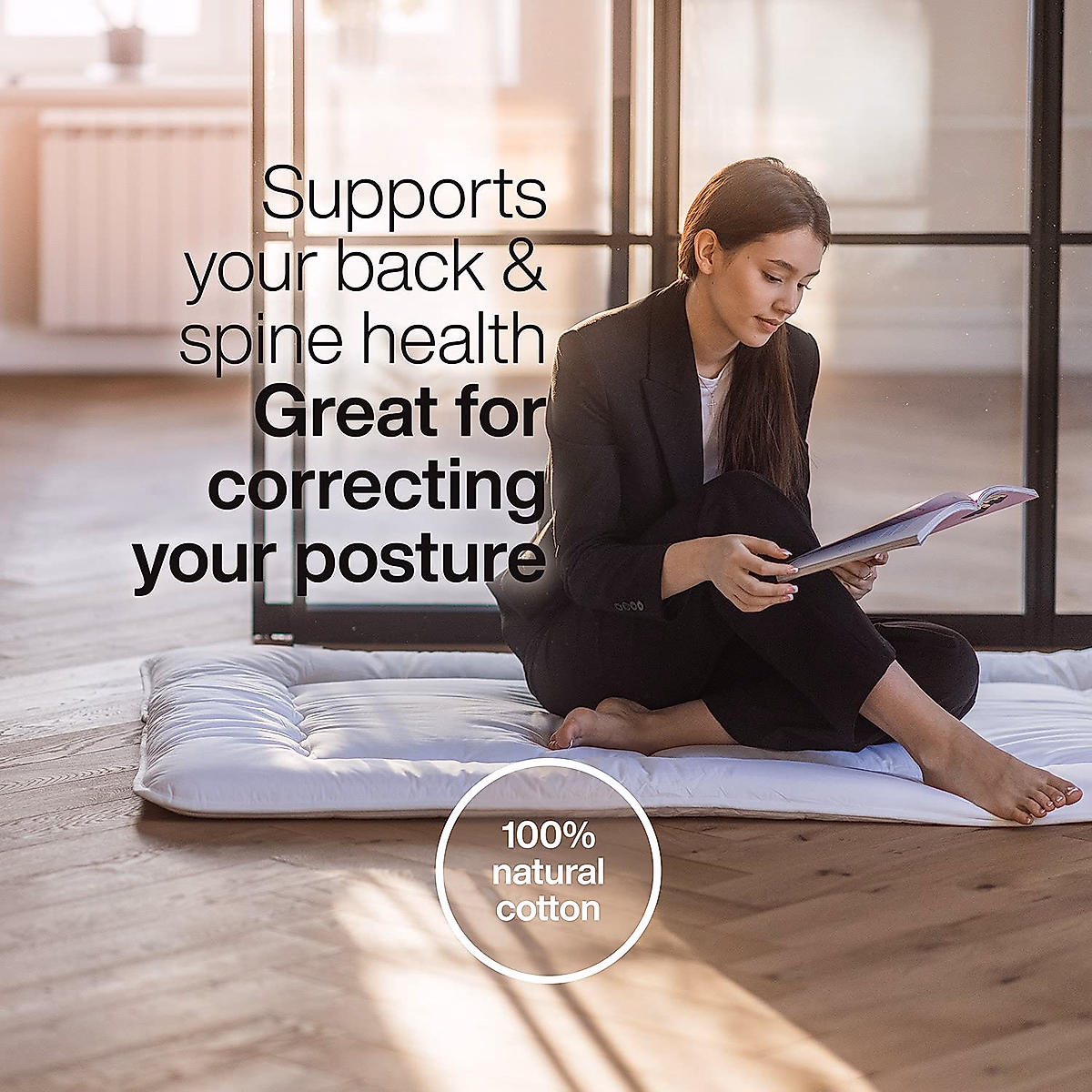 Luxton Home Japanese Shiki Futon Foldable Mattress for Sleep & Travel - Twin-Long