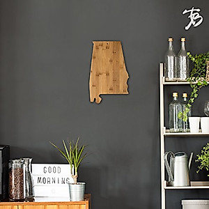Totally Bamboo Alabama State Shaped Serving & Cutting Board, Natural Bamboo