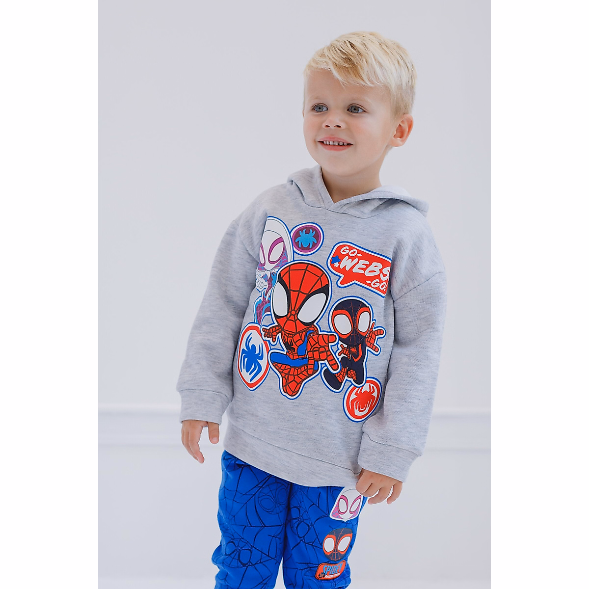 Marvel Spidey and His Amazing Friends Toddler Boys Fleece Hoodie Pants Set Gray/Blue 3T