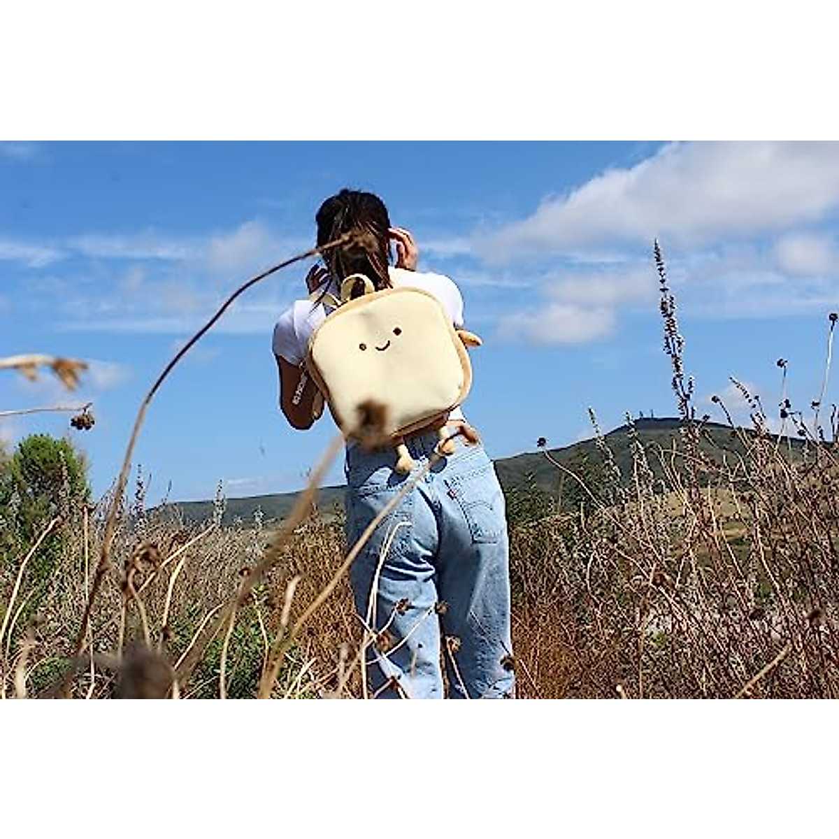 Toast Backpack - Spacious Soft Cute Plush Backpack with Adjustable Straps, for Travel and more (12" x 12")