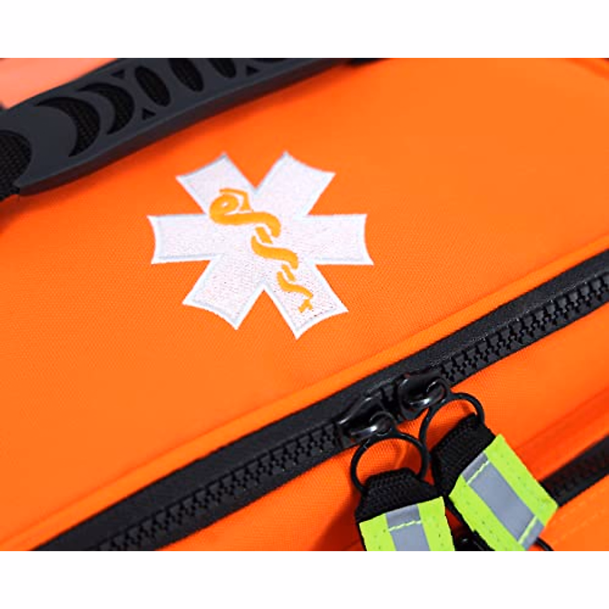 Lightning X Medium First Responder EMT Bag | LXMB25 | w/Reflective, Shoulder Strap & Zippered Compartments for First Aid + Trauma Supplies - Orange