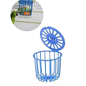 Bird Feeder, Parrot Bird Cage Hanging Food Fruits Basket, Parrot Fruit Vegetable Holder, Foraging Toys Hot for Parrot Budgies Eclectus Parrot, Black Headed Caique Cheeks Macaw, Lovebird