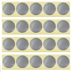 Embossing Sticker CHENJIN 100PCS Blank Self-Adhesive Sealing Metallic Silver Certificate Seals Scallop Edge Stickers Embosser Stamp Embossed Foil Stickers