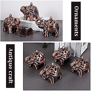 SogYupk Elephant Incense Burner with Lid,Metal Incense Holder Office/Home/Bathroom Vintage Incense Burner Decorative Ornaments,Handmade Incense Burner Gift for Meditation Yoga Lovers(Blue)